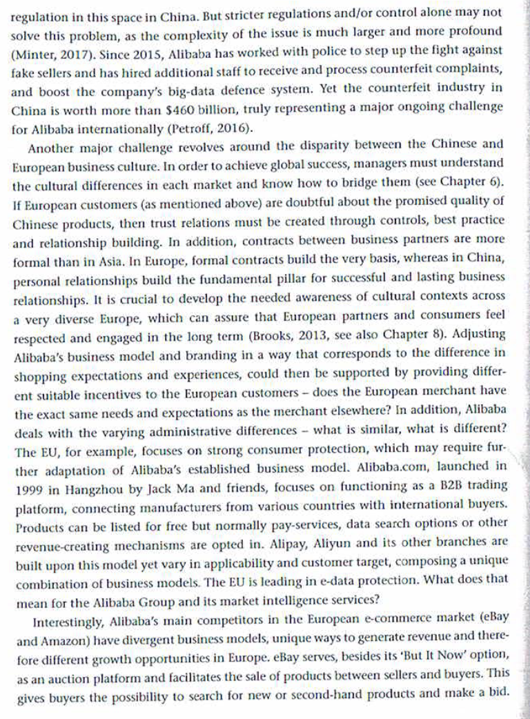 Solved Case study: Alibaba in Europe (please answer the | Chegg.com
