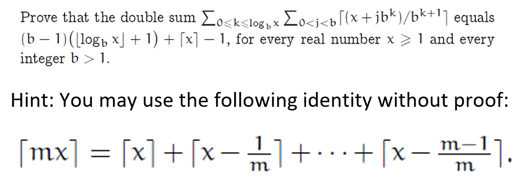 Solved Show that the double sum is the expression shown in | Chegg.com
