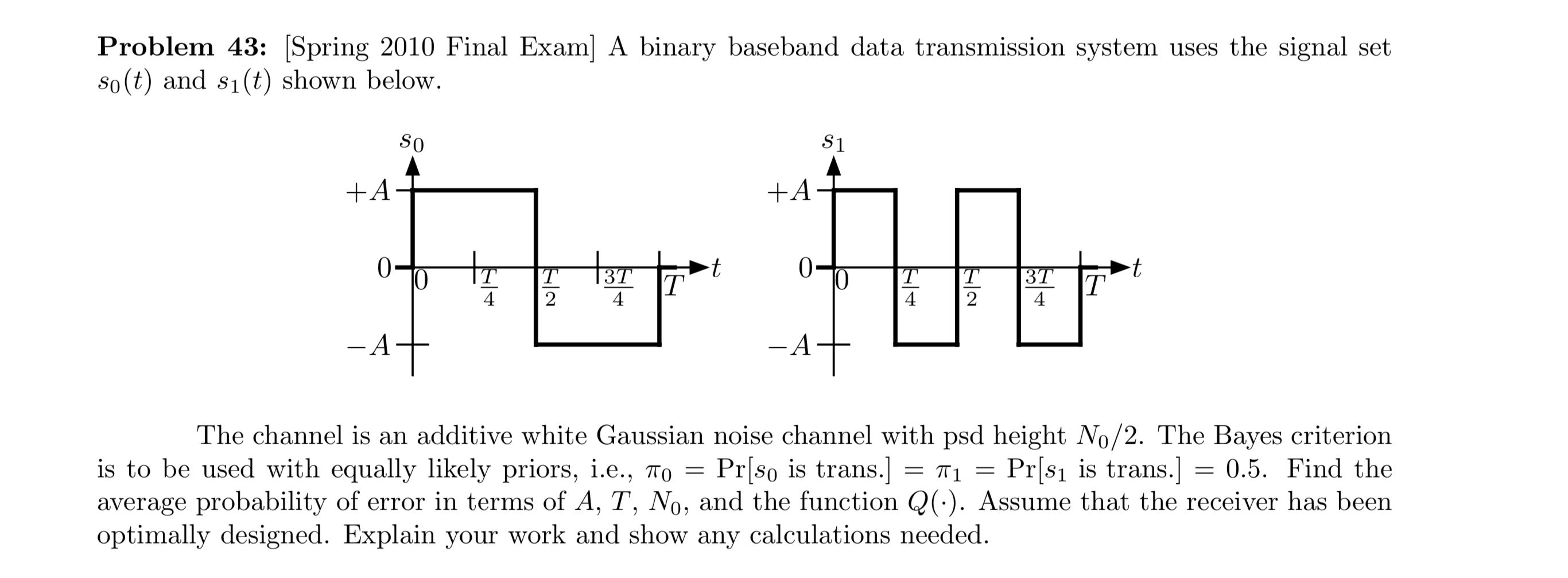 Solved Problem 43: [Spring 2010 Final Exam] A binary | Chegg.com