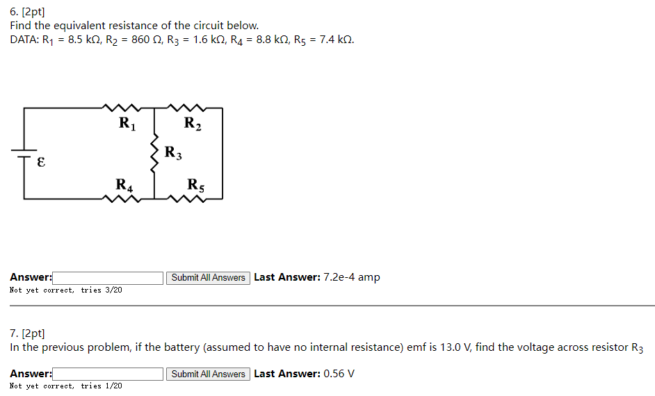Solved 6. [2pt] Find the equivalent resistance of the | Chegg.com