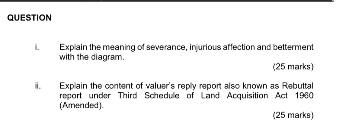 Solved QUESTION i. Explain the meaning of severance, | Chegg.com