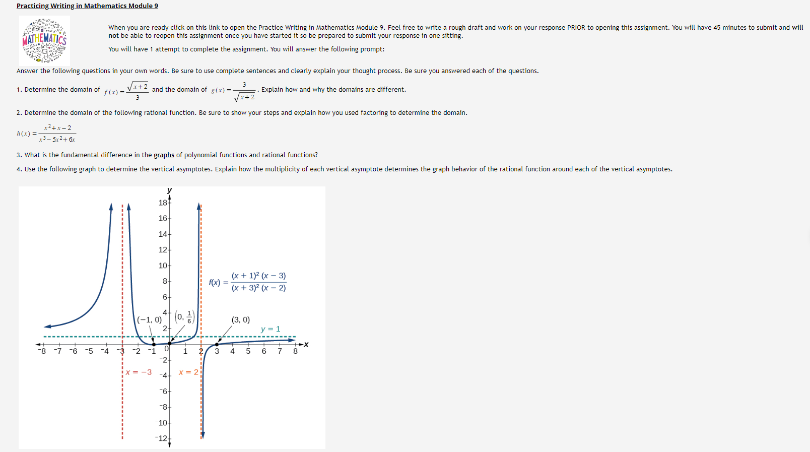 Solved Practicing Writing in Mathematics Module 9 not be | Chegg.com