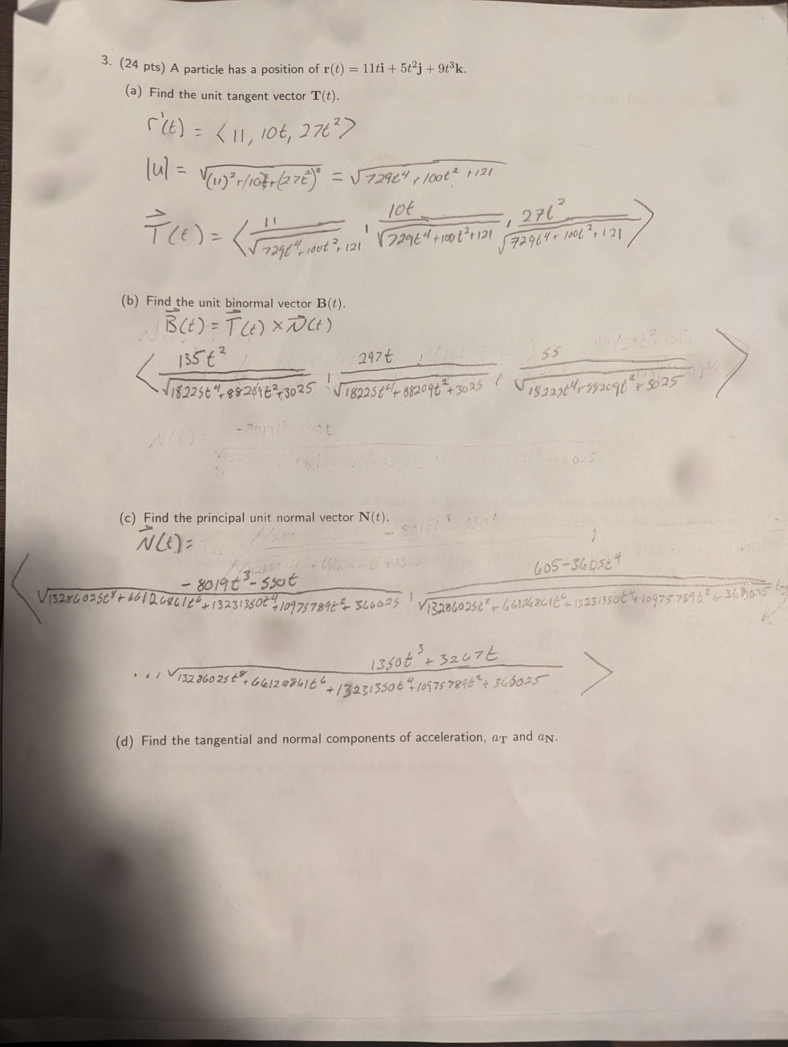 Solved 3. (24 pts) A particle has a position of | Chegg.com