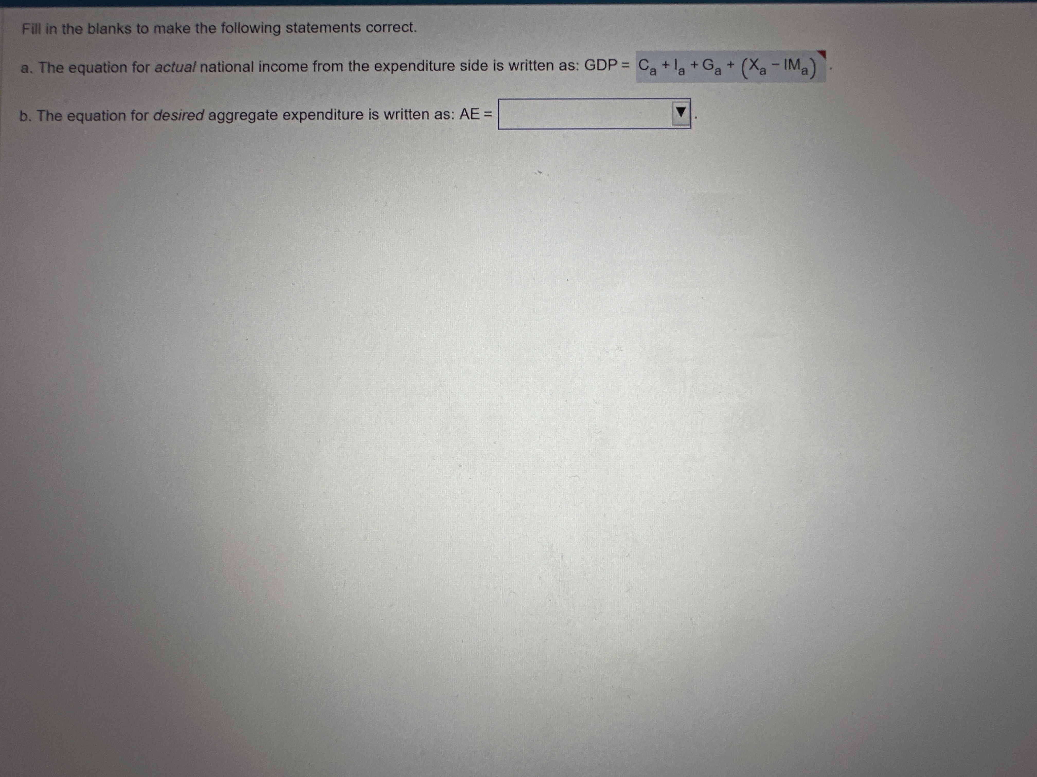 Solved Fill in the blanks to make the following statements | Chegg.com