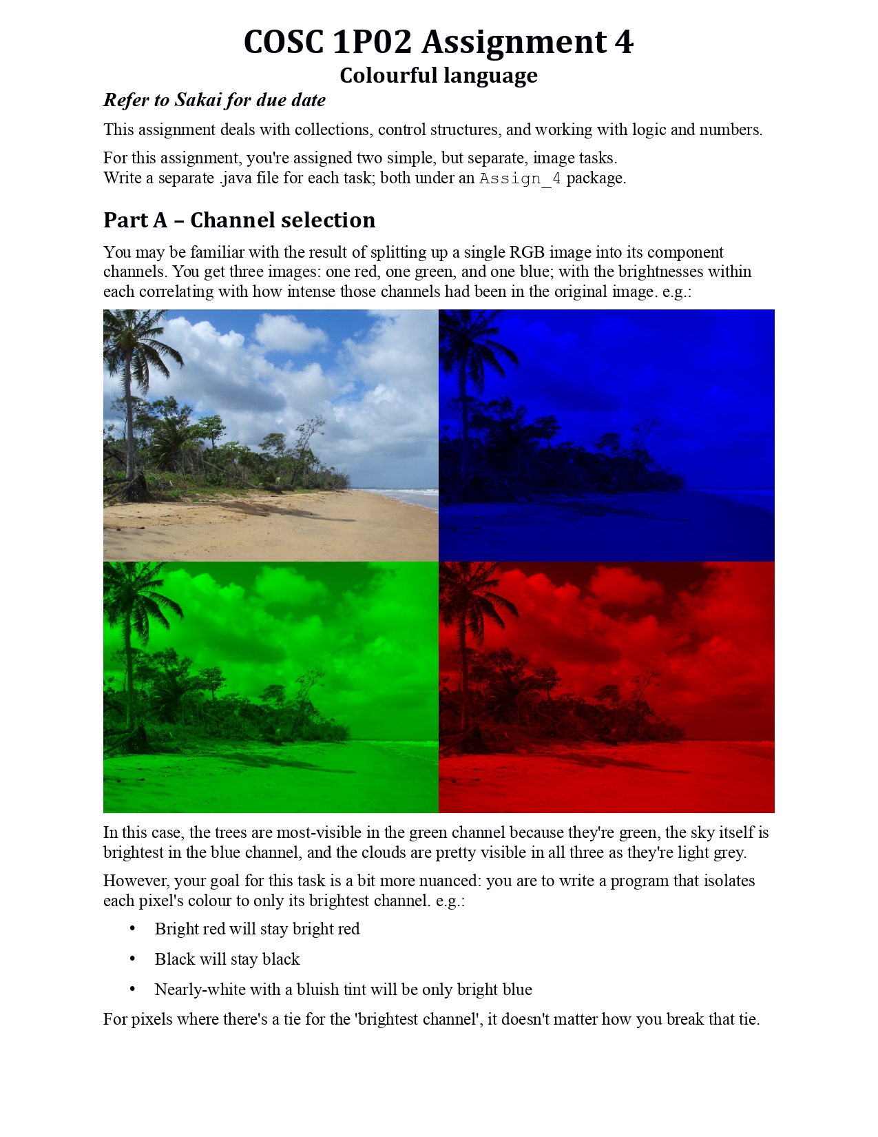 Solved COSC 1P02 Assignment 4 Colourful language Refer to | Chegg.com