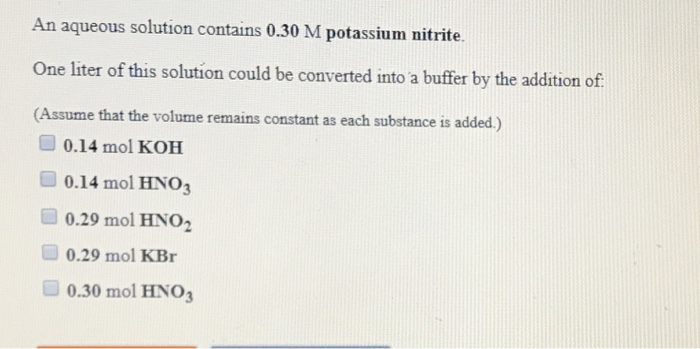 Solved An aqueous solution contains 0.33 M nitrous acid One | Chegg.com