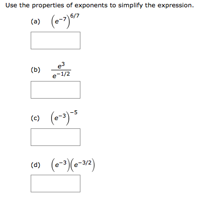 Solved Use the properties of exponents to simplify the | Chegg.com