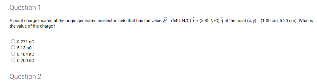 Solved Question 1A point charge located at the origin | Chegg.com