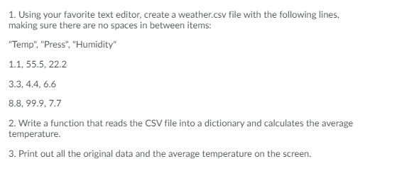 Solved 1. Using your favorite text editor, create a | Chegg.com