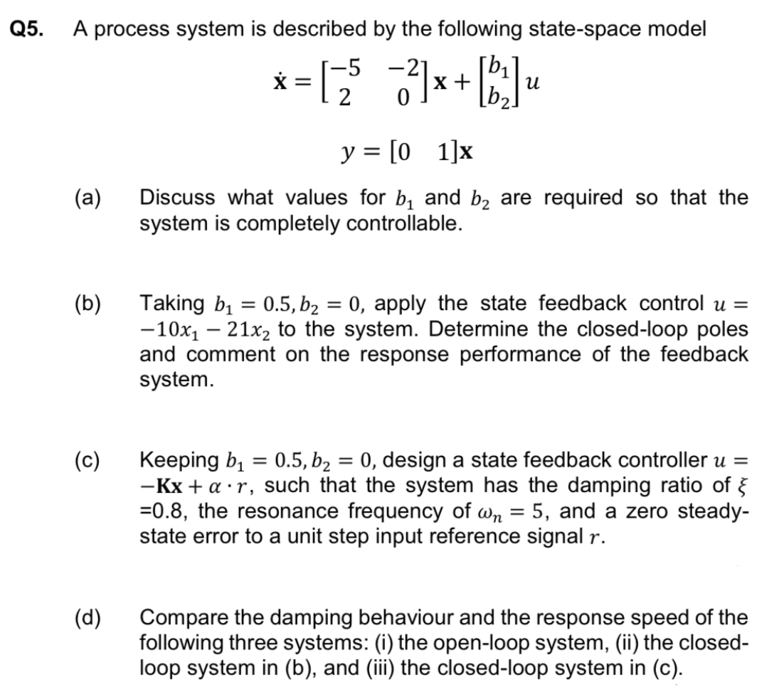 Solved 25. A process system is described by the following | Chegg.com
