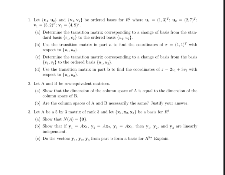 Solved 1. Let {ui, u2} and {V1, V2} be ordered bases for R2 | Chegg.com
