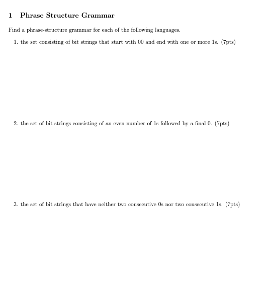 Solved 1 Phrase Structure Grammar Find a phrase-structure | Chegg.com