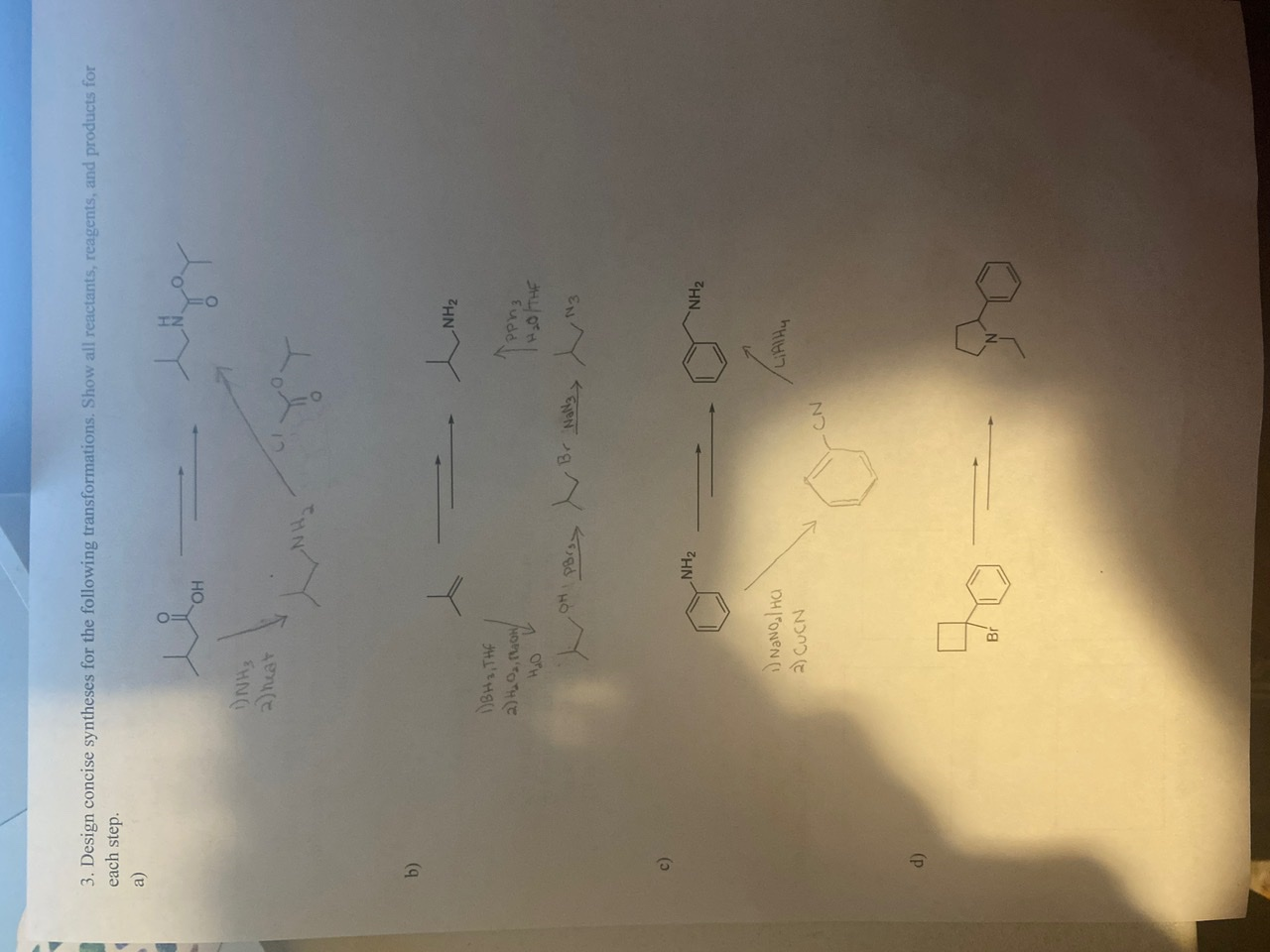 Solved 3. Design concise syntheses for the following | Chegg.com