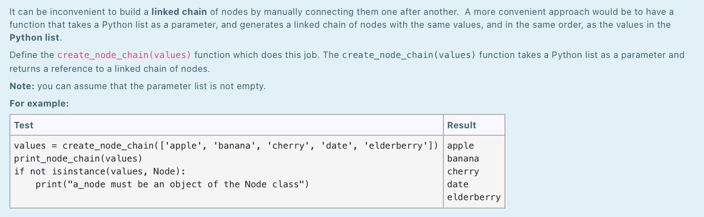 Solved It can be inconvenient to build a linked chain of | Chegg.com