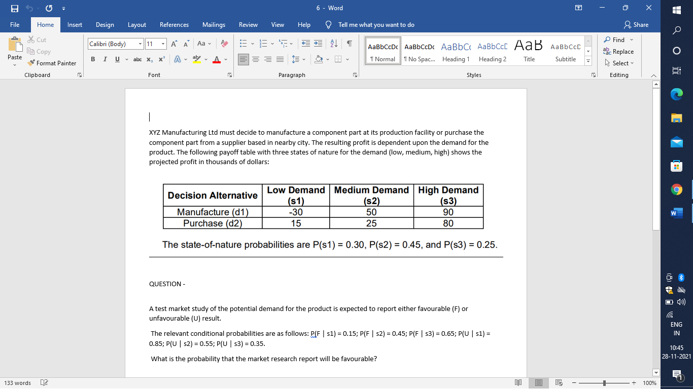 Solved 5 6 - Word File Home Insert Design Layout References | Chegg.com