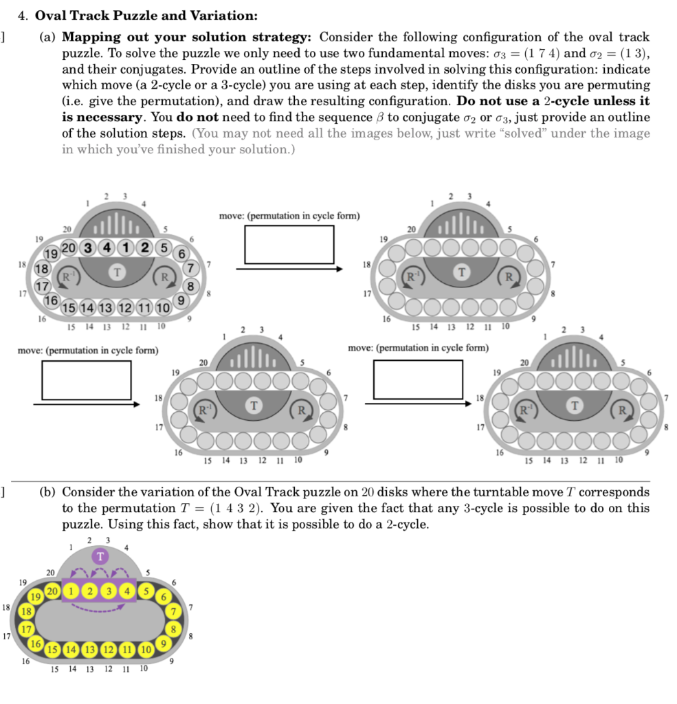 ] 4. Oval Track Puzzle and Variation: (a) Mapping out | Chegg.com