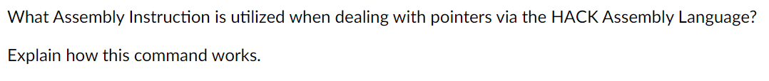 Solved What Assembly Instruction is utilized when dealing | Chegg.com