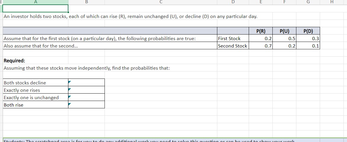 Solved Need all answers to be the correct excel formula to | Chegg.com