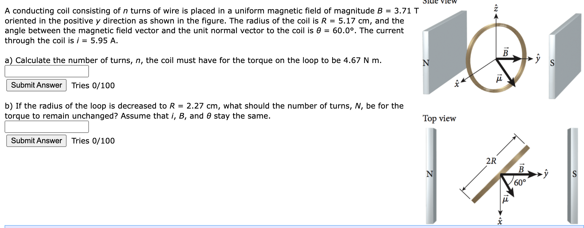 Solved A conducting coil consisting of n turns of wire is | Chegg.com
