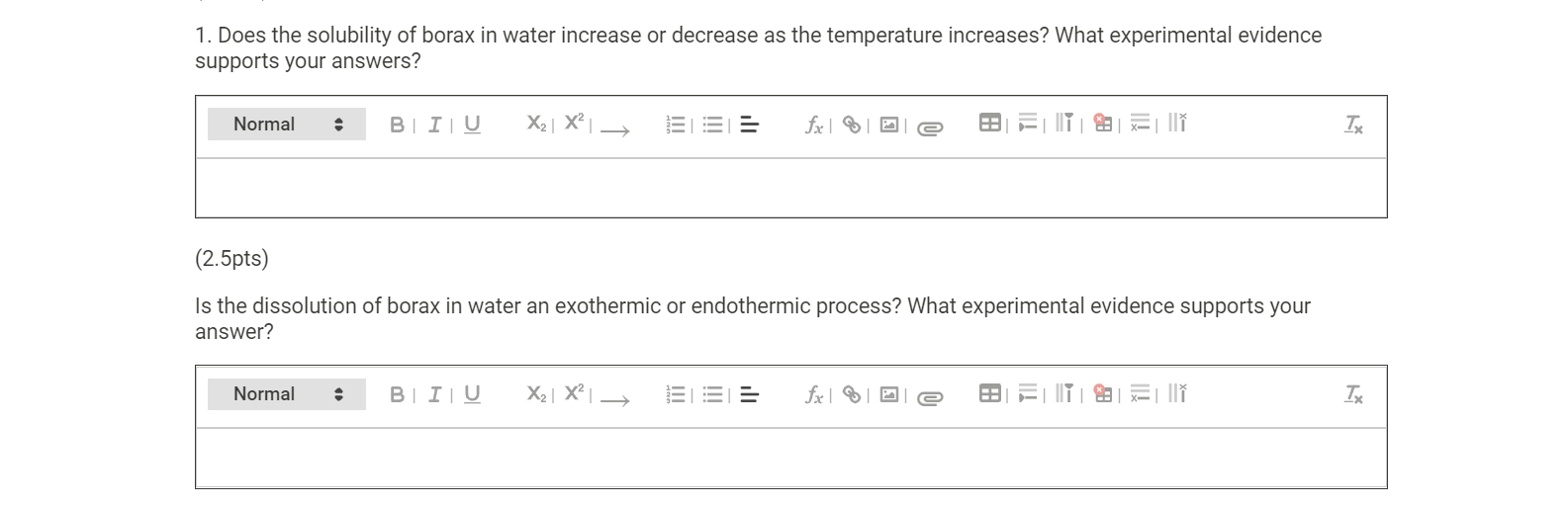 Solved 1. Does the solubility of borax in water increase or | Chegg.com