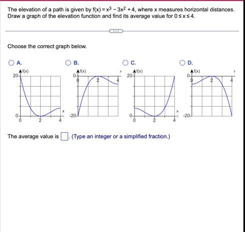 Solved The elevation of a path is given by f(x)=x3−3x2+4, | Chegg.com