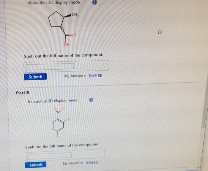 Solved Interactive 3D display mode CH3 Spell out the full | Chegg.com