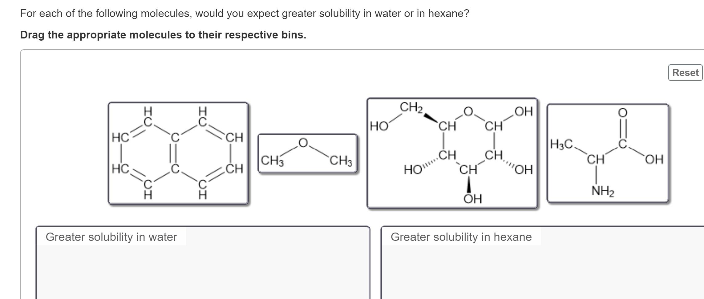Solved For each of the following molecules, would you expect | Chegg.com