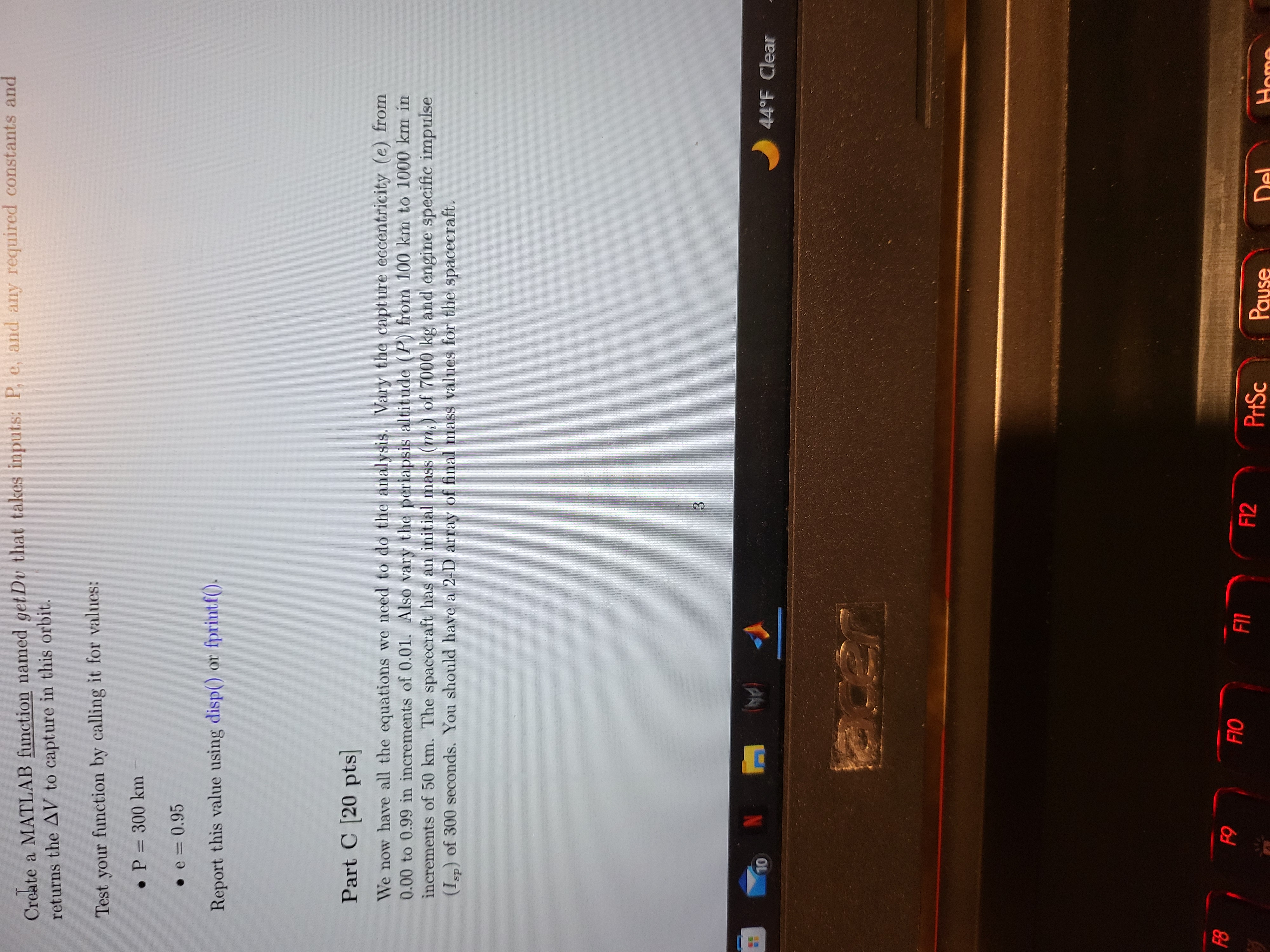 Solved Create a MATLAB function named get Dv ﻿that takes | Chegg.com