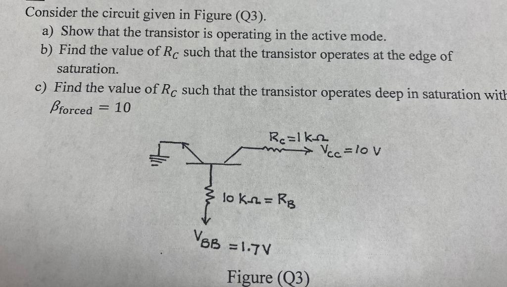 [Solved]: Consider the circuit given in Figure (Q3). a) Sh