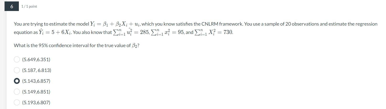 Solved You are trying to estimate the model Yi=β1+β2Xi+ui, | Chegg.com