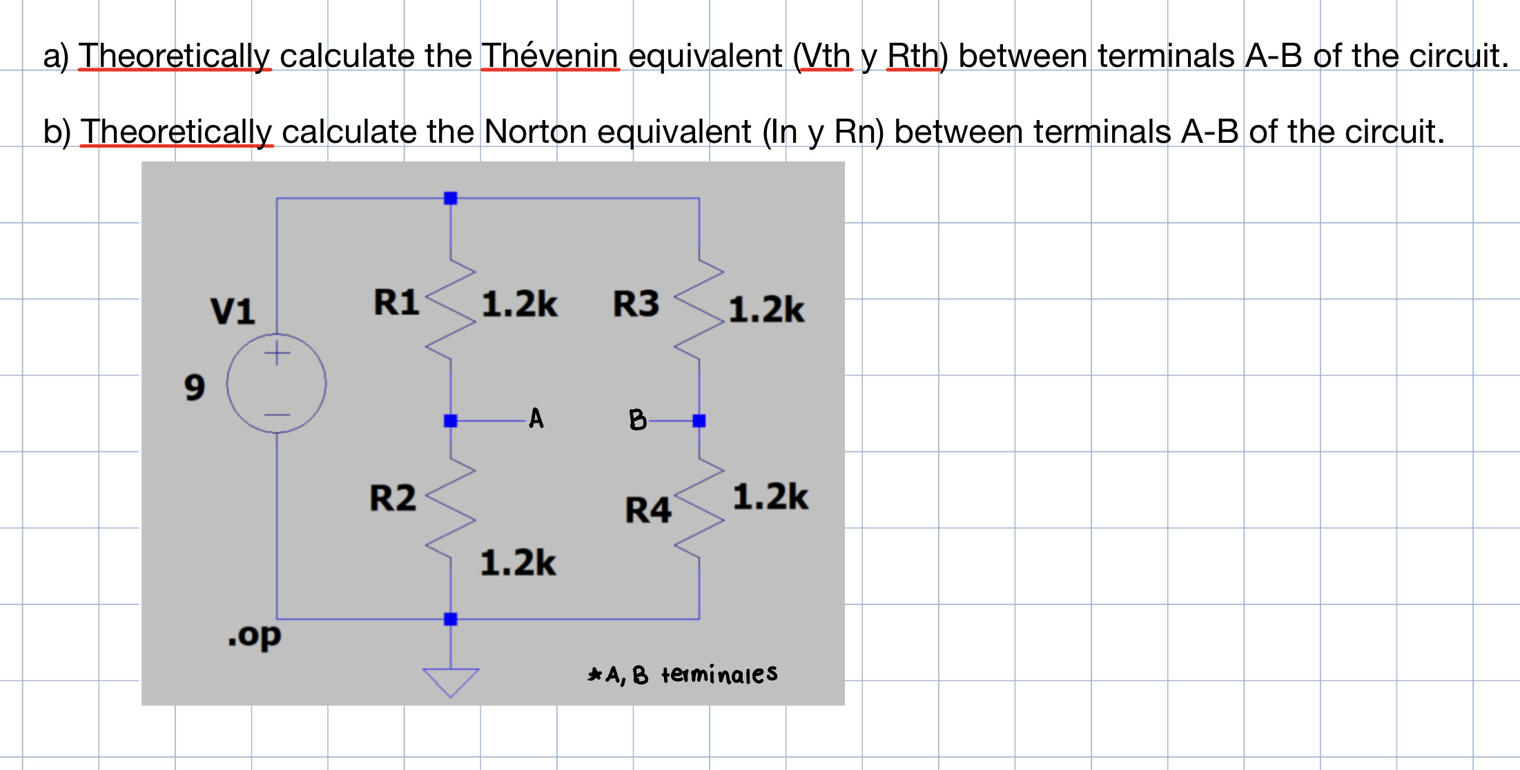 Solved a) Theoretically calculate the Thévenin equivalent ( | Chegg.com