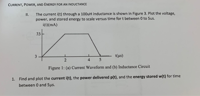 Solved CURRENT, POWER, AND ENERGY FOR AN INDUCTANCE II. The | Chegg.com