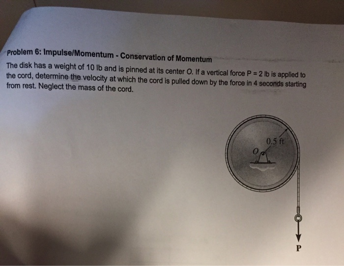 Solved Problem 6: Impulse/Momentum-Conservation of Momentunm | Chegg.com