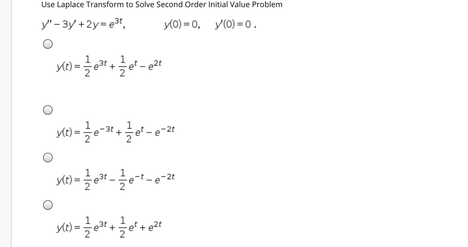 Solved Use Laplace Transform To Solve Second Order Initial 6375