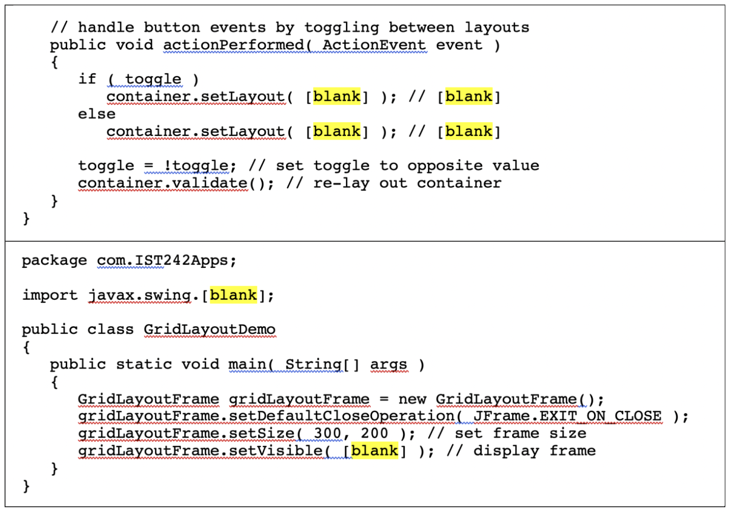 Solved IMPORTANT: Please type in the code where it says | Chegg.com