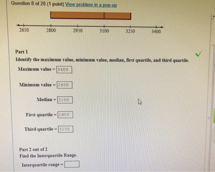 Solved Question 8 of 20 (1 point) View problem in a pop-up | Chegg.com