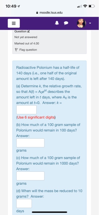 Solved 10:49 moodle.Isus.edu Not yet answered Marked out of | Chegg.com