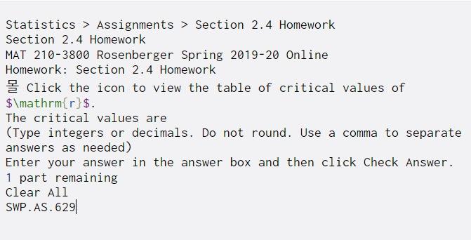 Solved Statistics > Assignments > Section 2.4 Homework | Chegg.com