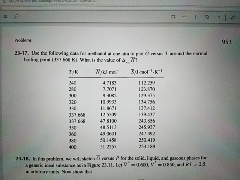 Solved Problems 953 23-17. Use the following data for | Chegg.com