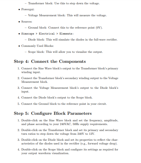 Solved Transformer block: Use this to step down the | Chegg.com