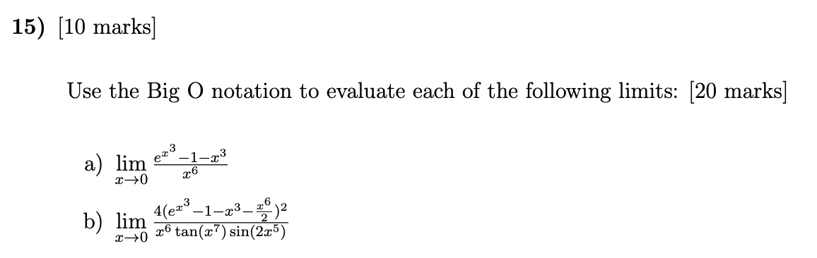 Solved Use the Big O notation to evaluate each of the | Chegg.com