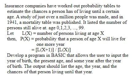 Insurance companies have worked out probability | Chegg.com