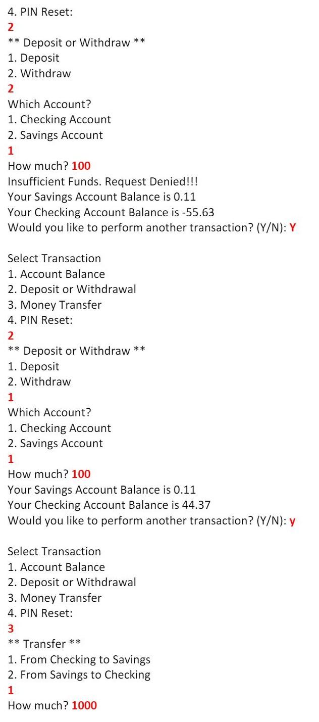. Problem 2 (40 points): Automatic Teller Machine | Chegg.com