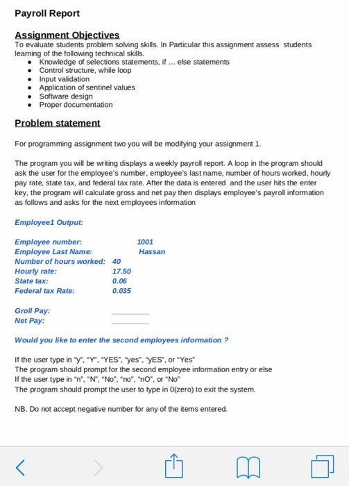 Solved Payroll Report Assignment Objectives To evaluate | Chegg.com