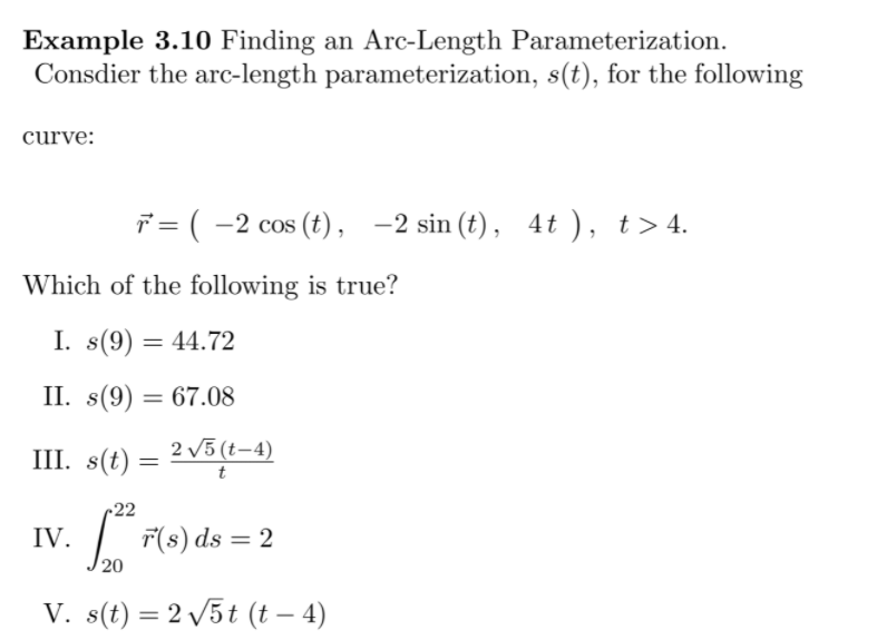 Solved Example 3.10 Finding an Arc-Length Parameterization. | Chegg.com