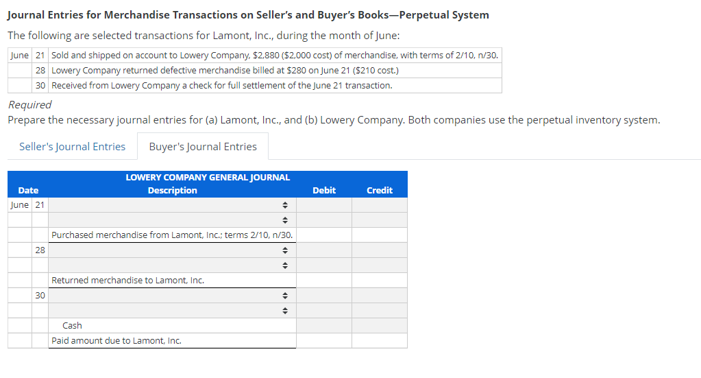Solved Journal Entries for Merchandise Transactions on | Chegg.com
