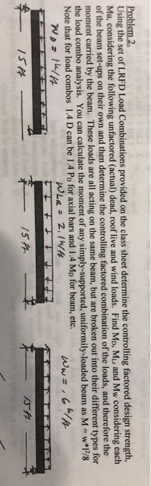 Solved 2. Using the set of LRFD Load Combinations provided | Chegg.com