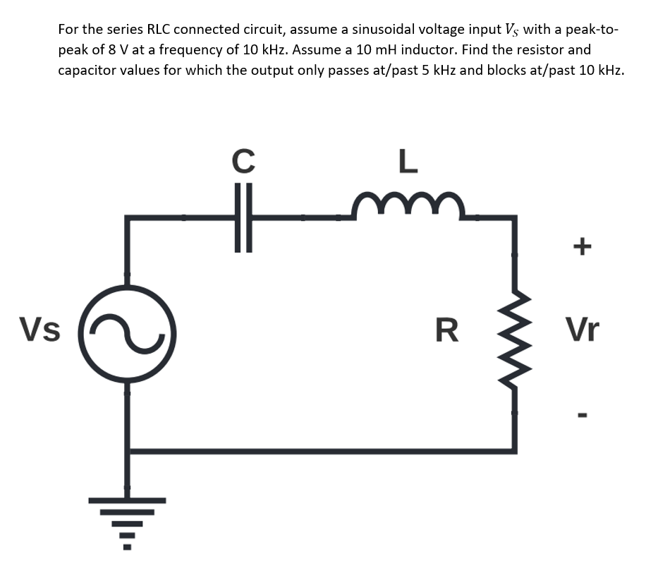 Solved For the series RLC connected circuit, assume a | Chegg.com