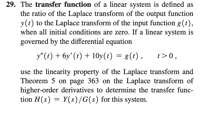 Solved 9. The transfer function of a linear system is | Chegg.com