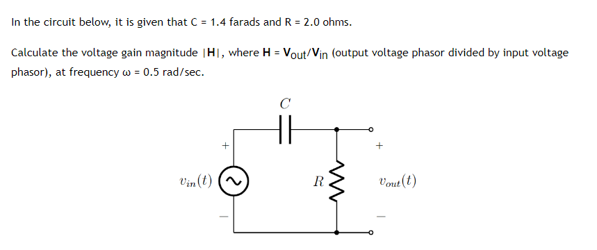 Solved the circuit below, it is given that C=1.4 farads and | Chegg.com